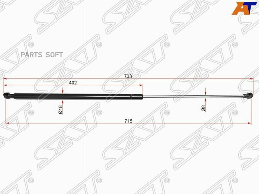 Амортизатор капота BMW 7-Series 01-08 (Справа=Слева) Sat арт. ST51238240596
