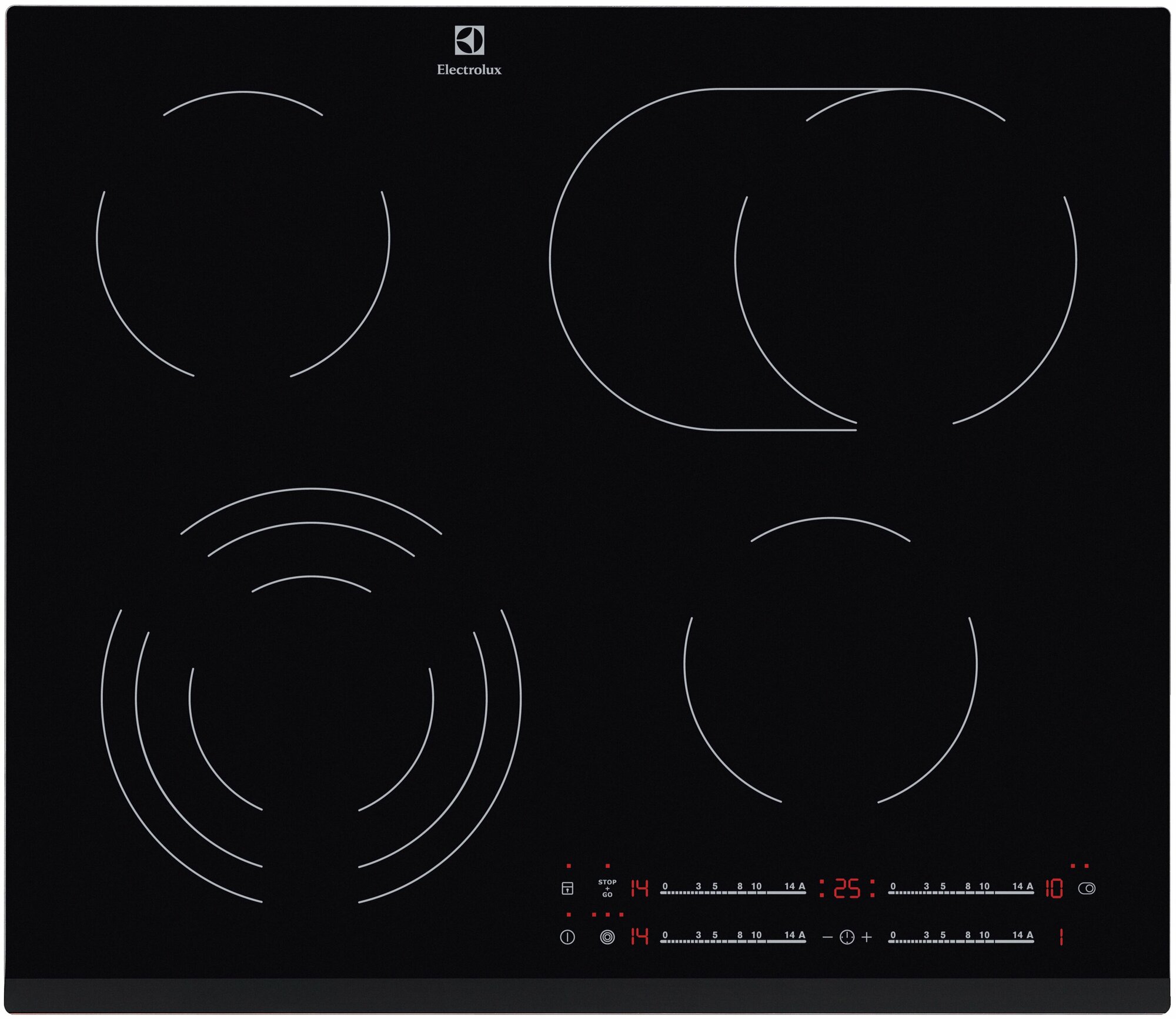 Электрическая варочная панель Electrolux EHF 6547 FXK, цвет панели черный, цвет рамки черный