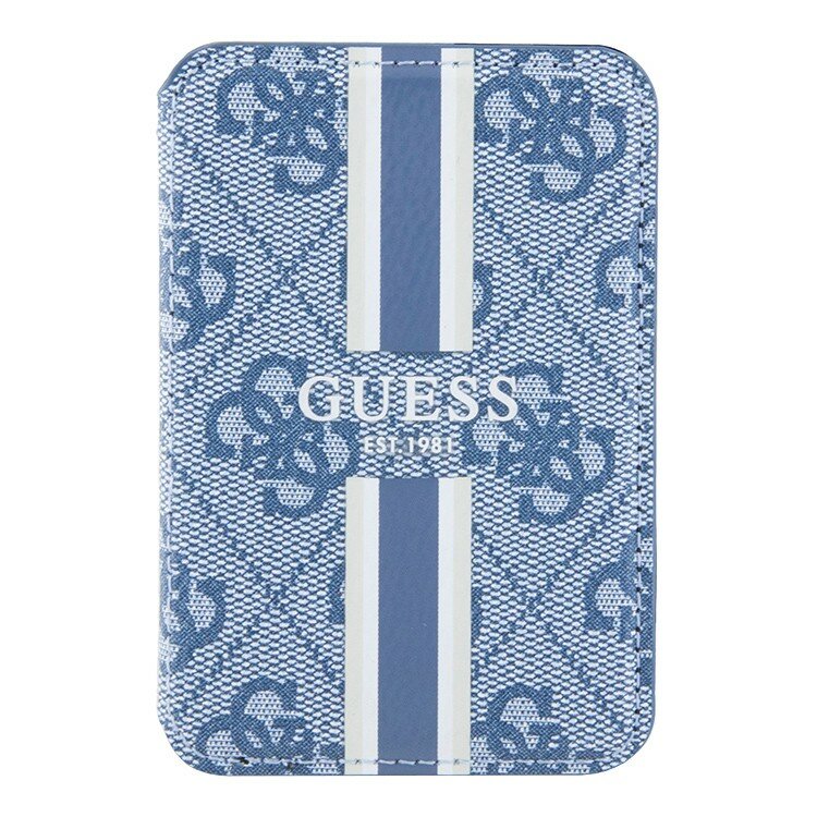 Guess картхолдер для iPhone Wallet Cardslot MagSafe кожа PU с принтом 4G Stripes Blue