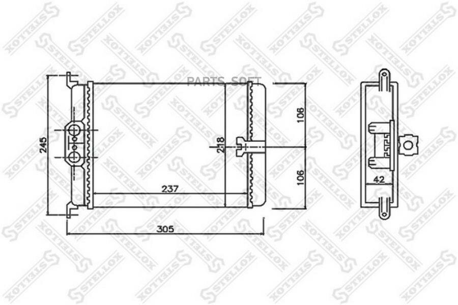 Радиатор печки! MB W140 2.8-6.0/3.0-3.5TD/ C140 91-99 Stellox арт. 1035171SX