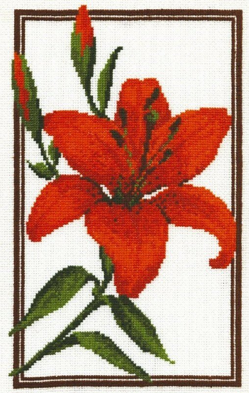 Набор для вышивания Палитра #01.002 Лилия, Счетный крест, 18 х 28 см