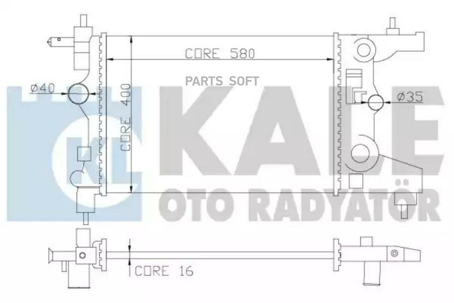 KALE 355200 Радиатор охлаждения для а/м Chevrolet Cruze (09-)/Opel Astra J (09-) AT паяный ()