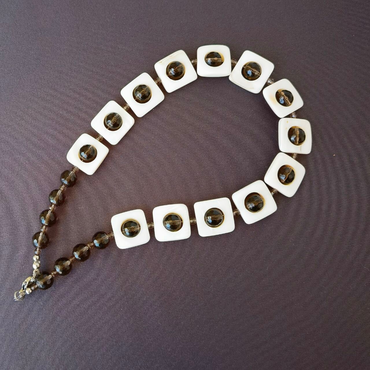 Серьги, раухтопаз, перламутр