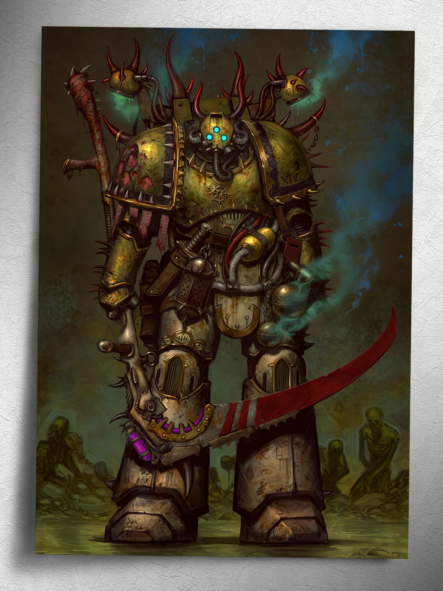 Постер: Чумной десантник (Нургл, Вархаммер 40000, Warhammer)