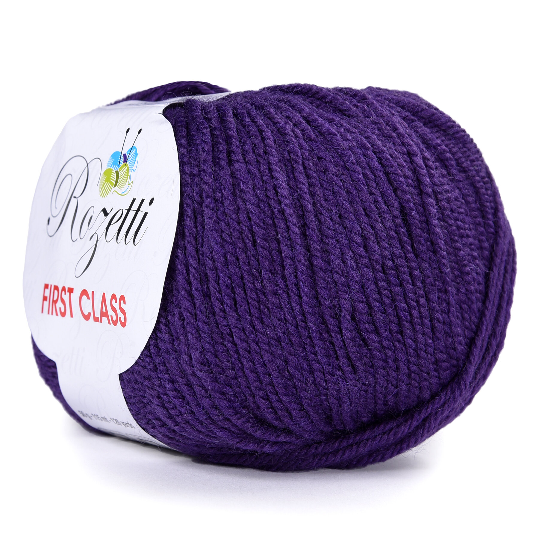 Пряжа Rozetti FIRST CLASS. 50% Мериносовая шерсть, 50% Микрофибра, 50гр/115м, (149-23 Темно-Фиолетовый) 1 упаковка (10 мотков)