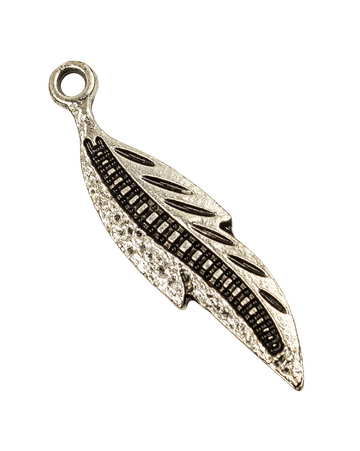 Подвеска лист широкий 22х15х2 мм, отверстие 1,7 мм, сплав олова с покрытием "старинное серебро", 6 шт.