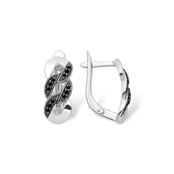 Серьги серебро, 925 проба, фианит