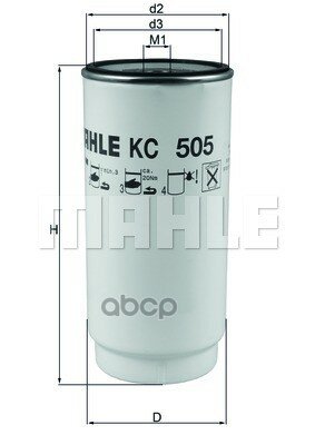 Фильтр топливный сепаратор для PreLine PL420 KAMAZ 5490, KC505D Mahle/Knecht арт. KC505D
