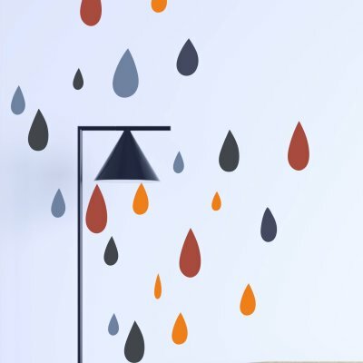 Наклейка интерьерная на стену «Цветные капли»