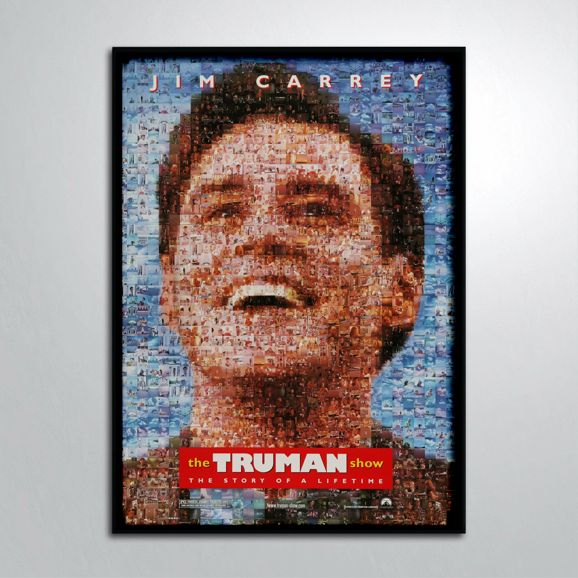 Постер без рамы/Шоу Трумана Джим Керри Коллаж The Truman Show
