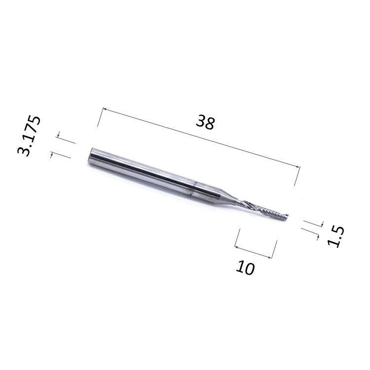 Фреза DJTOL AY1LX3.1.510 спиральная однозаходная стружка вверх (по дереву, композиту (АКП), пластику)