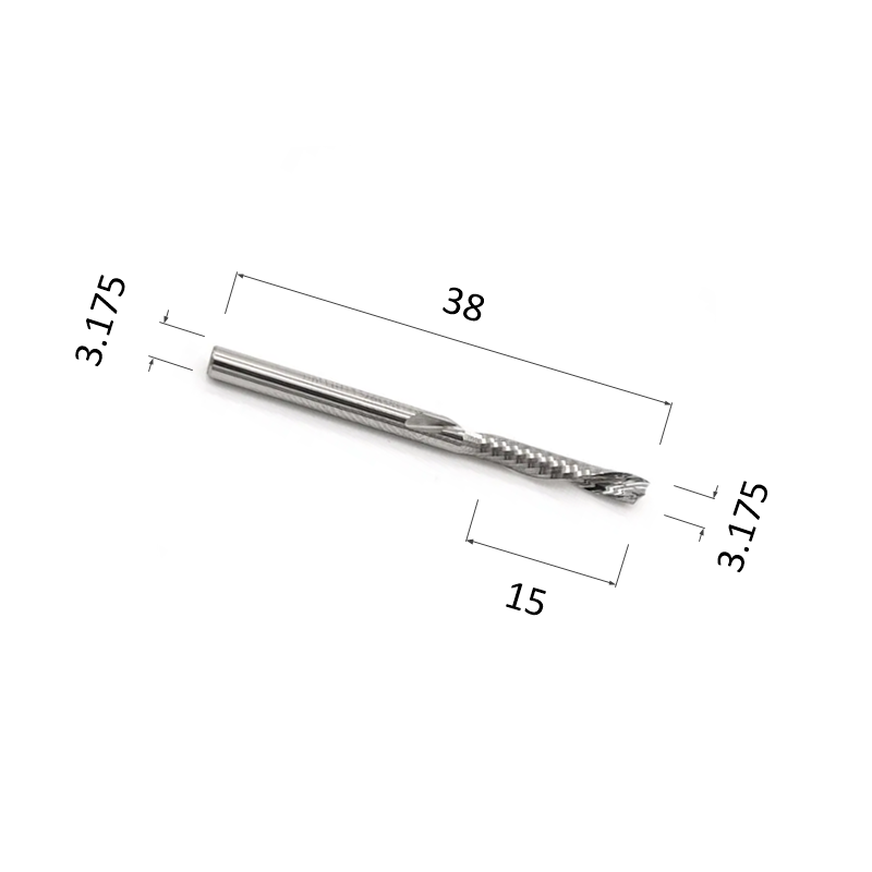 Фреза DJTOL AA1LXD3.15 спиральная однозаходная стружка вниз (по дереву, композиту (АКП), пластику)
