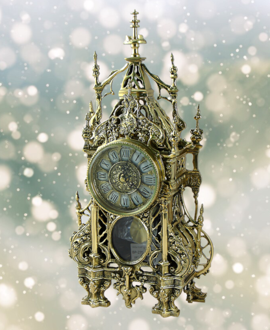 Часы каминные "Дворец" c маятником, бронза