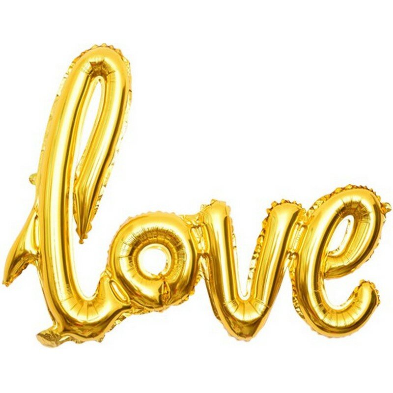Шар (41'/104 см) Фигура, Надпись "Love", Золото
