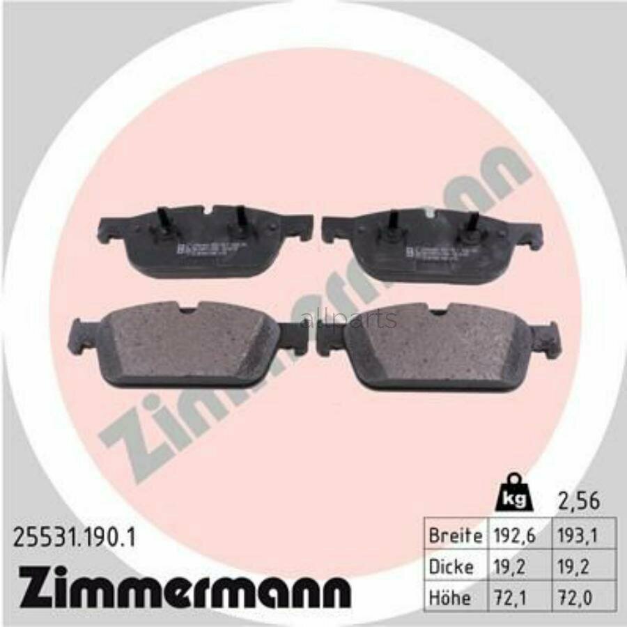 ZIMMERMANN 25531.190.1 Колодки тормозные дисковые