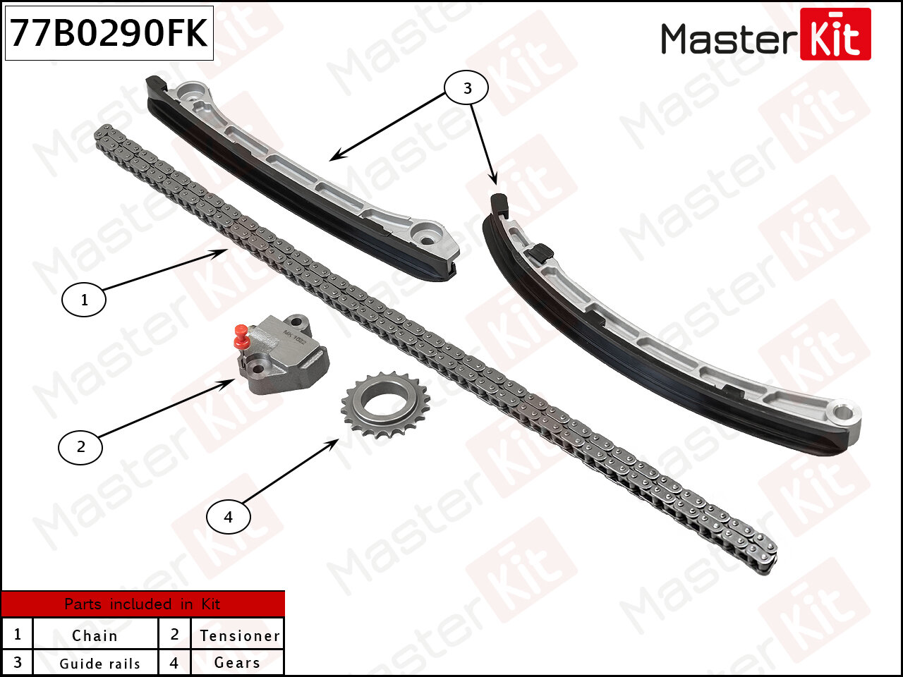 Комплект цепи ГРМ Master KiT 77B0290FK