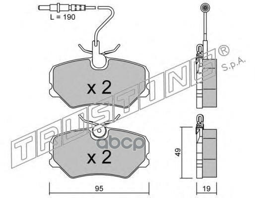 К-т дисков. тормоз. колодок Peugeot 405 87- П с датч. Trusting арт. 1010
