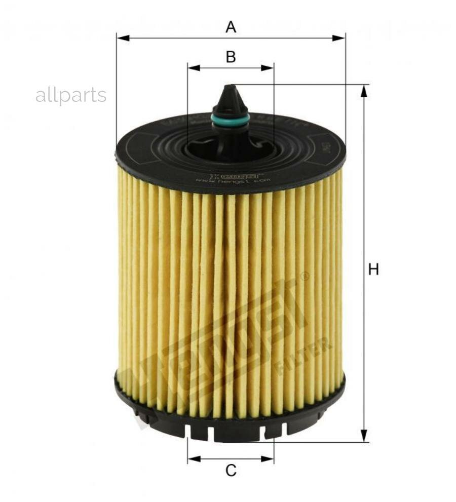 HENGST FILTER E630H02D103 Фильтр масляный ALFA ROMEO: 159 05-11, BRERA 06 -, SPIDER 06-\ CADILLAC: BLS 06 -, BLS Wagon 07-\ CHEVROLET: ALERO 99-04, CAPTIVA 06 -, CAVALIER кабрио 94-03, CAVALIE