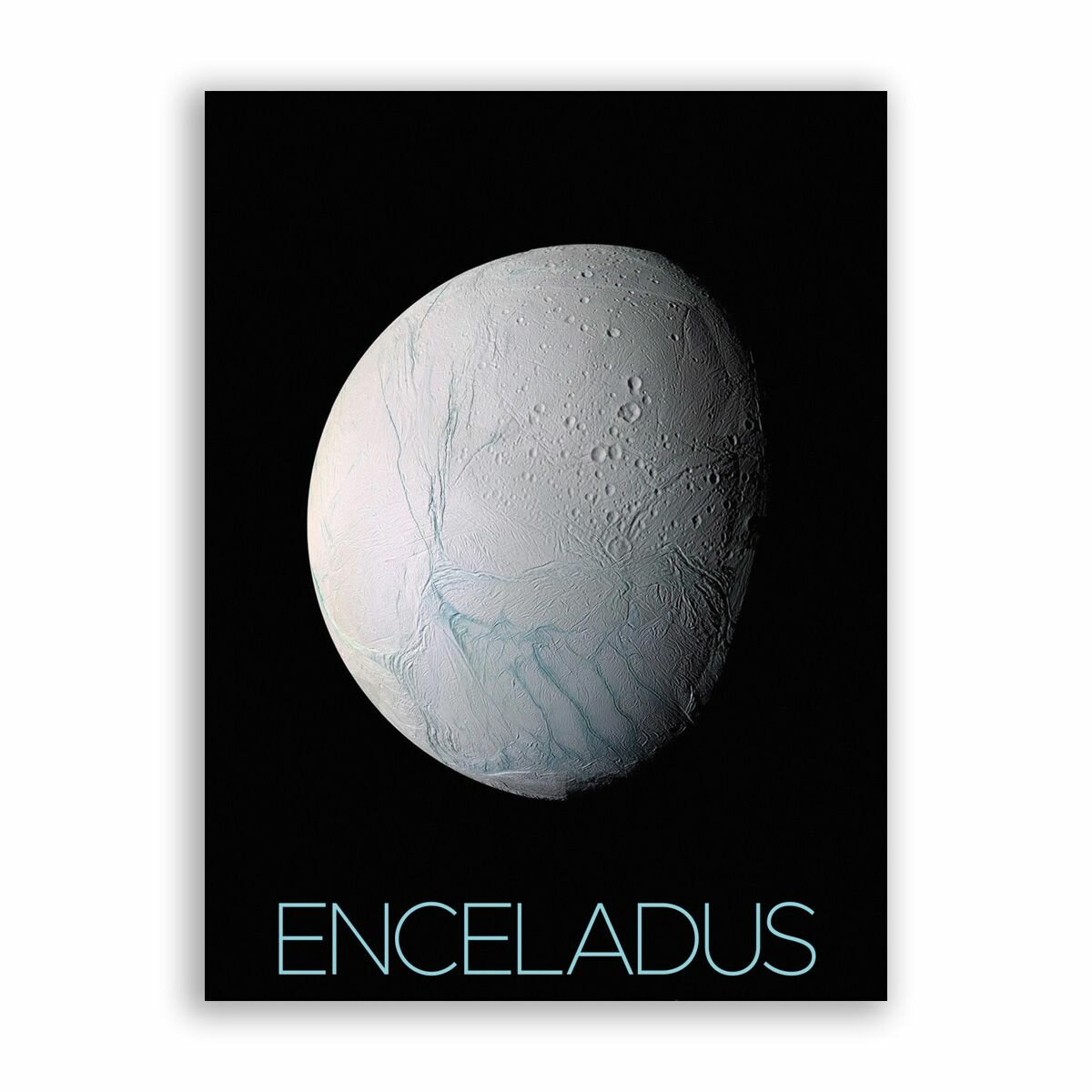 Постер, плакат на бумаге / NASA (Коллекция Постеров) - Enceladus / Энцелад / Размер 30 x 40 см