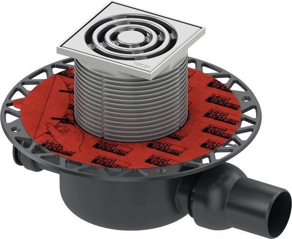 Душевой трап Tece TECEdrainpoint S 120 3601200 105x105/50 мм, с решеткой, перфорированный, хром