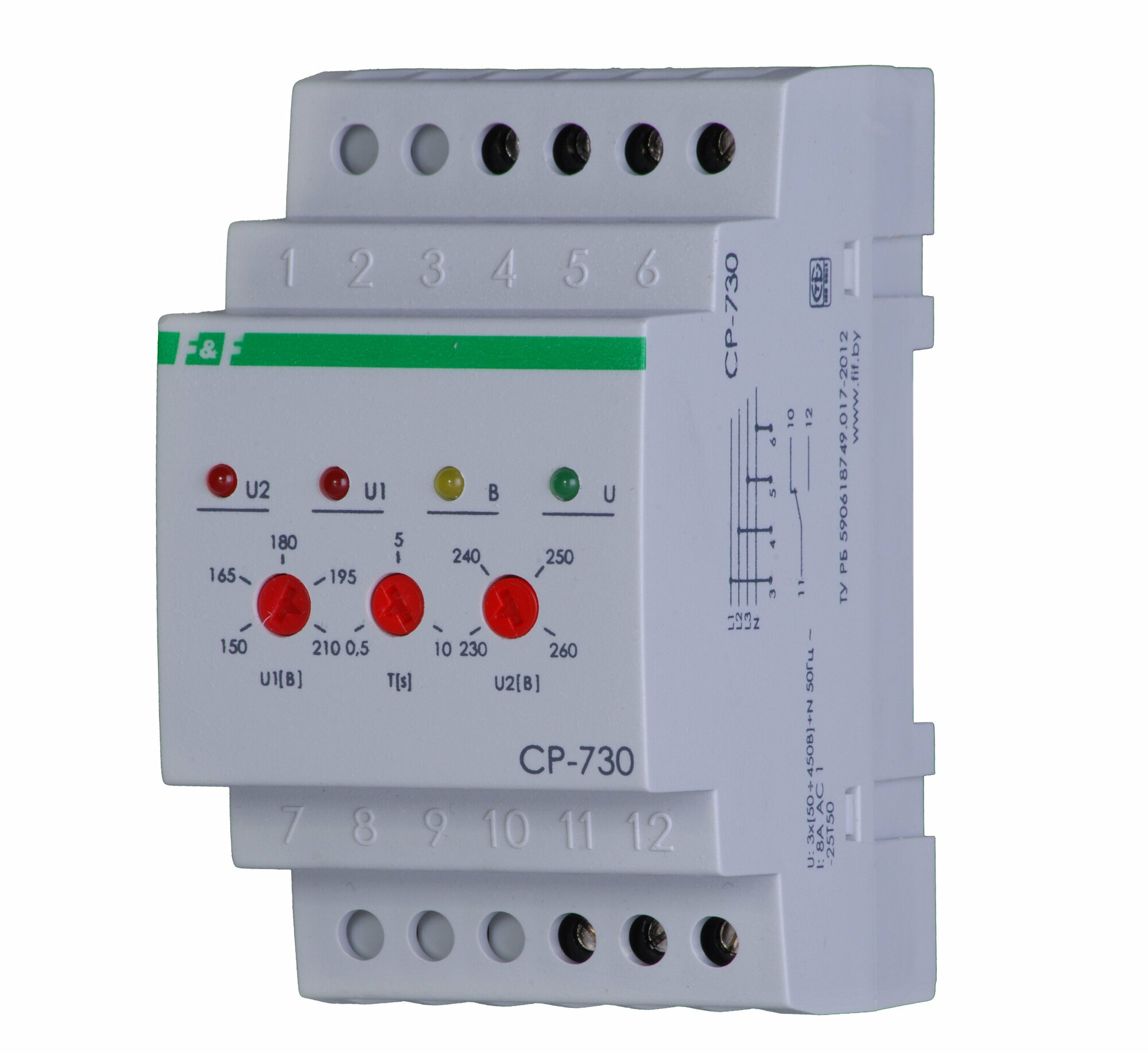 CP-730, Реле контроля напряжения, Евроавтоматика, трехфазный