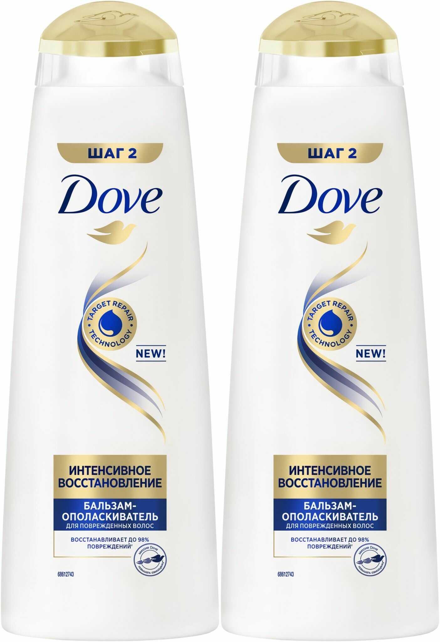 DOVE Бальзам для волос интенсивное восстановление, 350мл ,2шт.