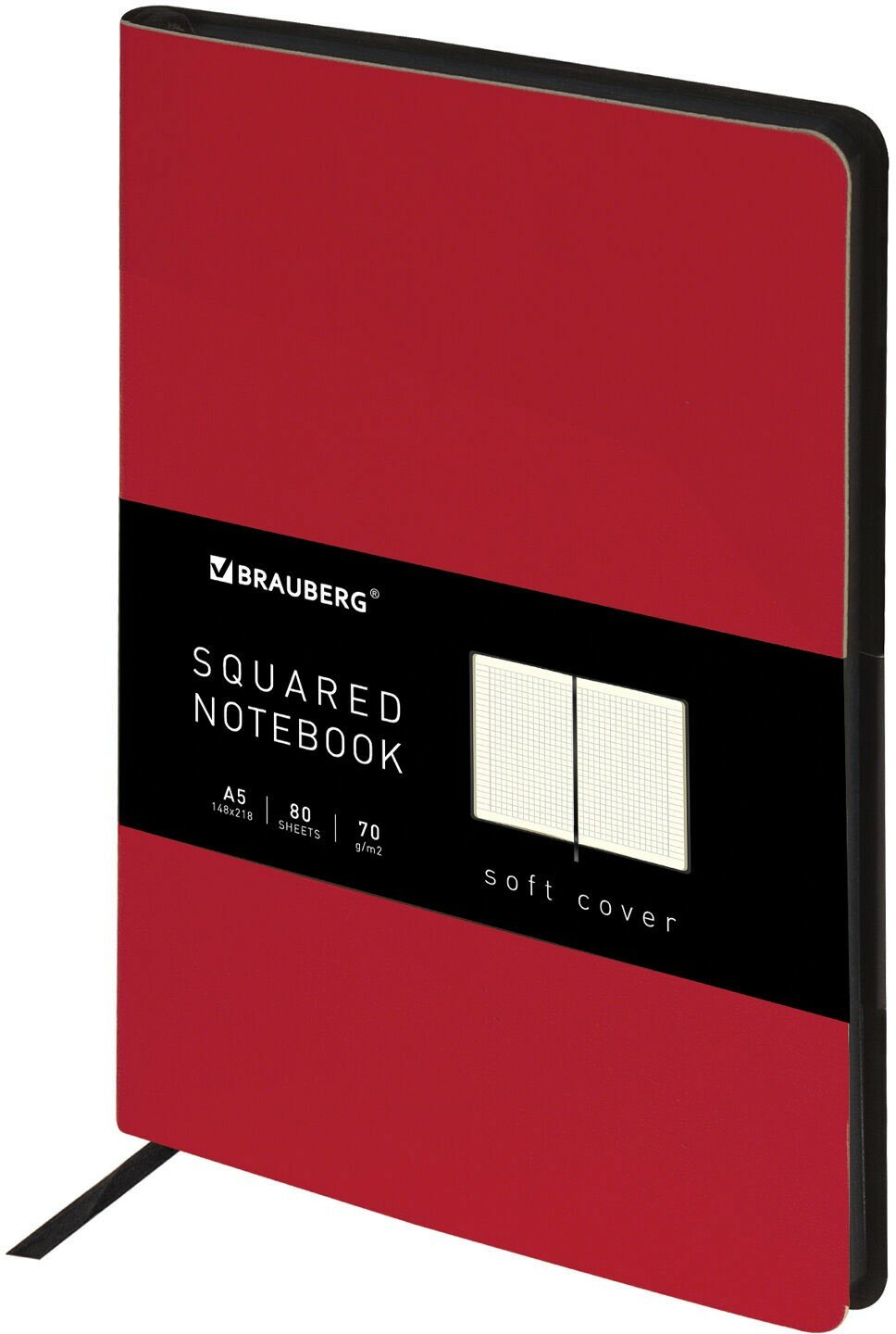 Бизнес-блокнот А5, 80 листов "Metropolis Mix" красный (111039)