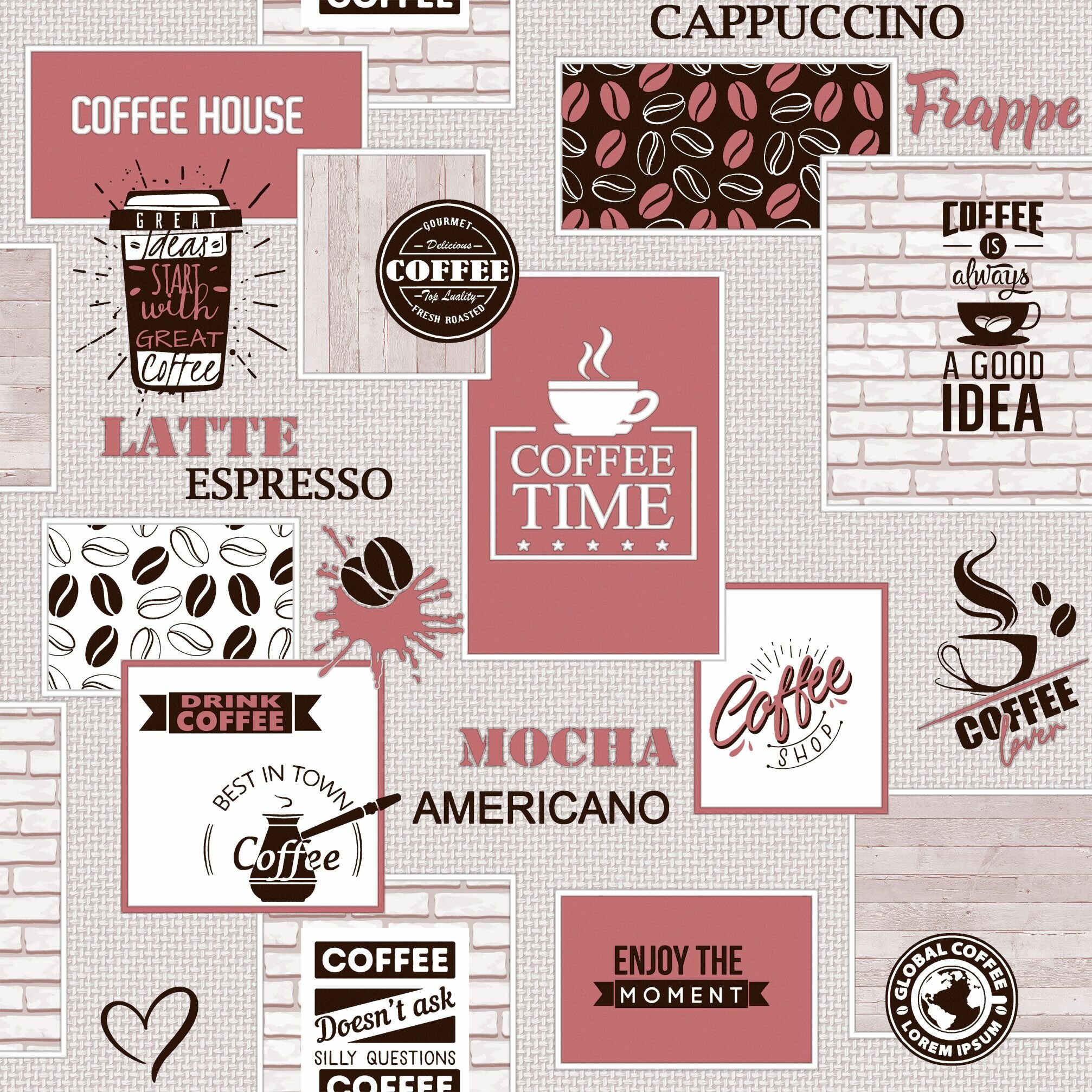 Обои бумажные, моющиеся, полуметровые, 0,53*10м, Мокко 10