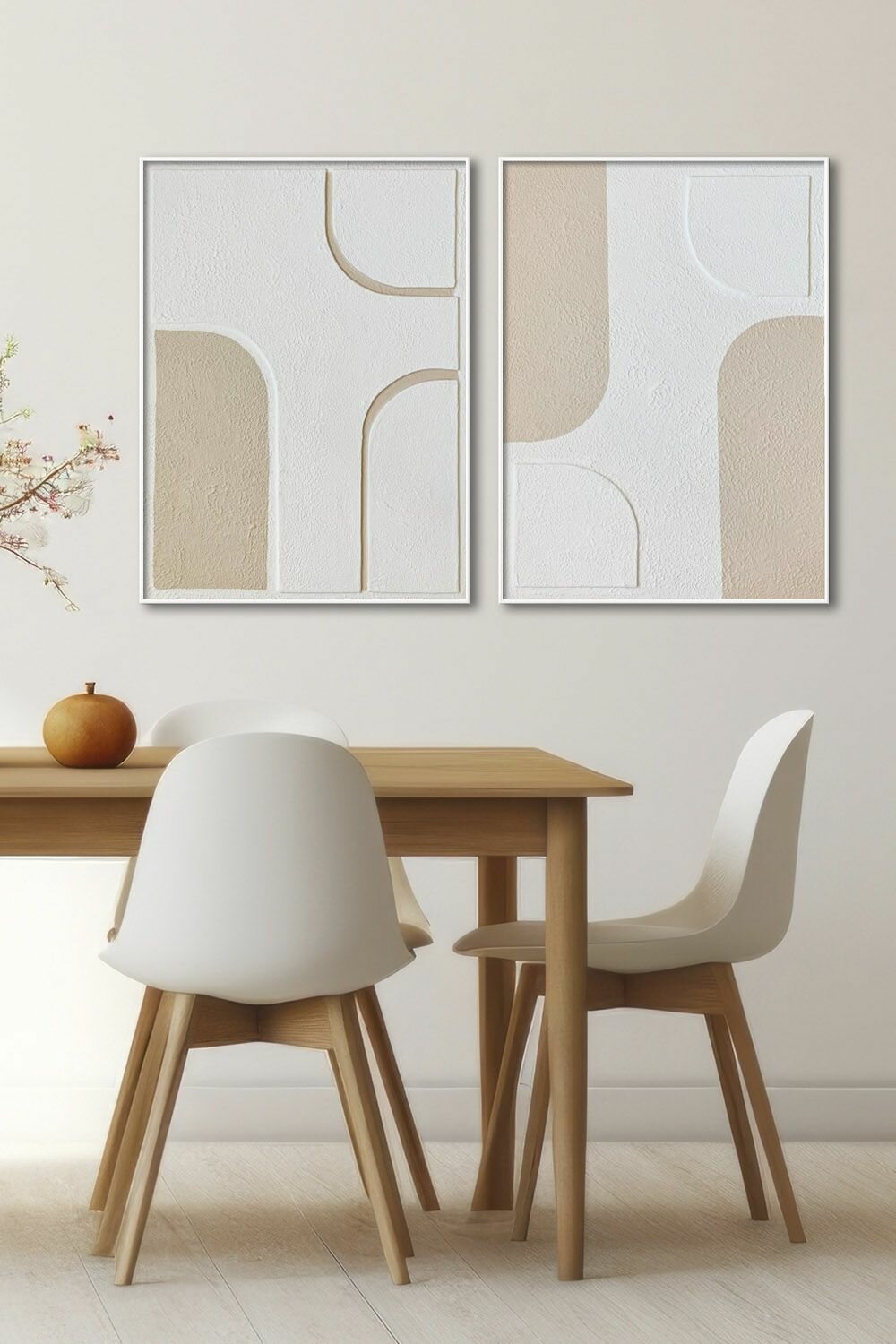 Набор из двух объемных картин DECORMARKT Пара №34, 50х70 см, в белых рамках