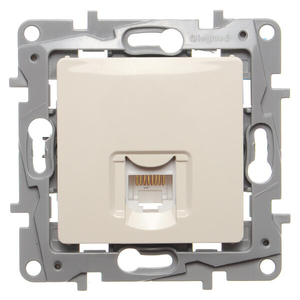 Механизм Etika 672341 компьютерной розетки UTP 1 вход 8 контактов категория 5е с/п бежевый Legrand (3 шт. в наборе)