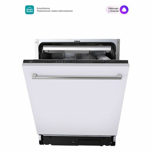 Встраиваемая посудомоечная машина Midea MID60S150i, полноразмерная, ширина 59.8см, полновстраиваемая, загрузка 14 комплектов