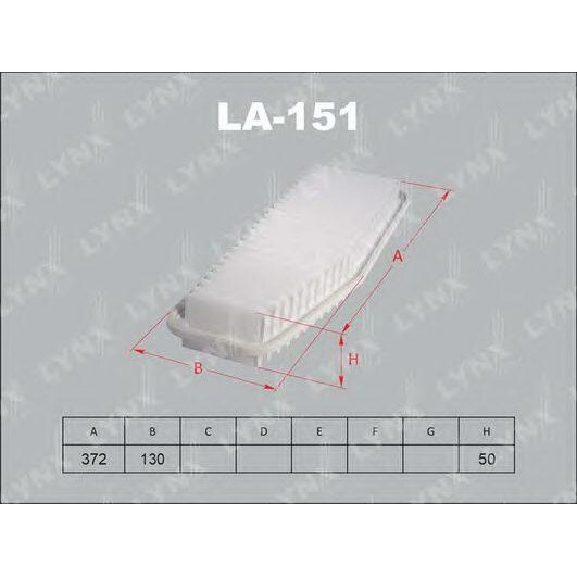 Фильтр воздушный для автомобиля Toyota Nissan, LYNXAUTO LA-151 (1 шт.)