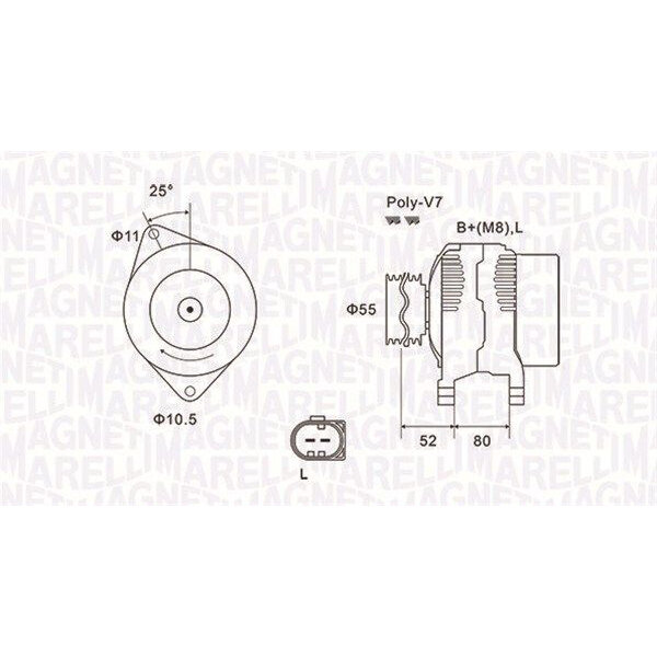 Генератор для автомобиля, MAGNETI MARELLI 063731837010 (1 шт.)