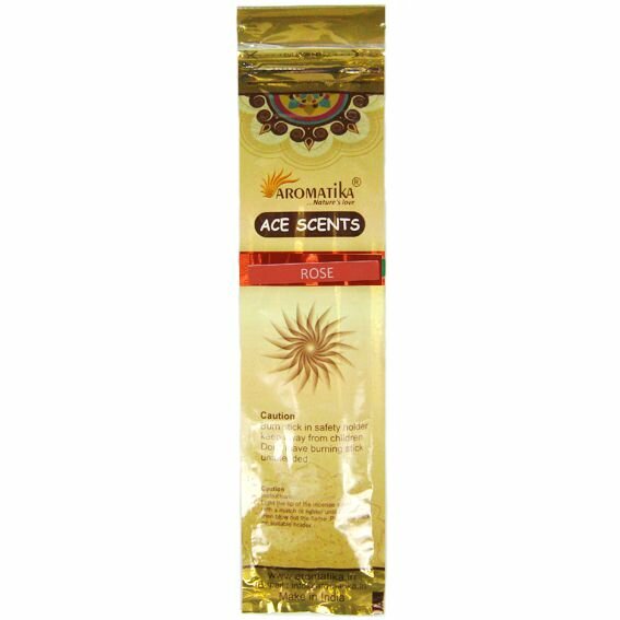 Ace Scents ROSE Natural Masala Incense Sticks, Aromatika (роза натуральные ароматические палочки, Ароматика), 20 палочек.