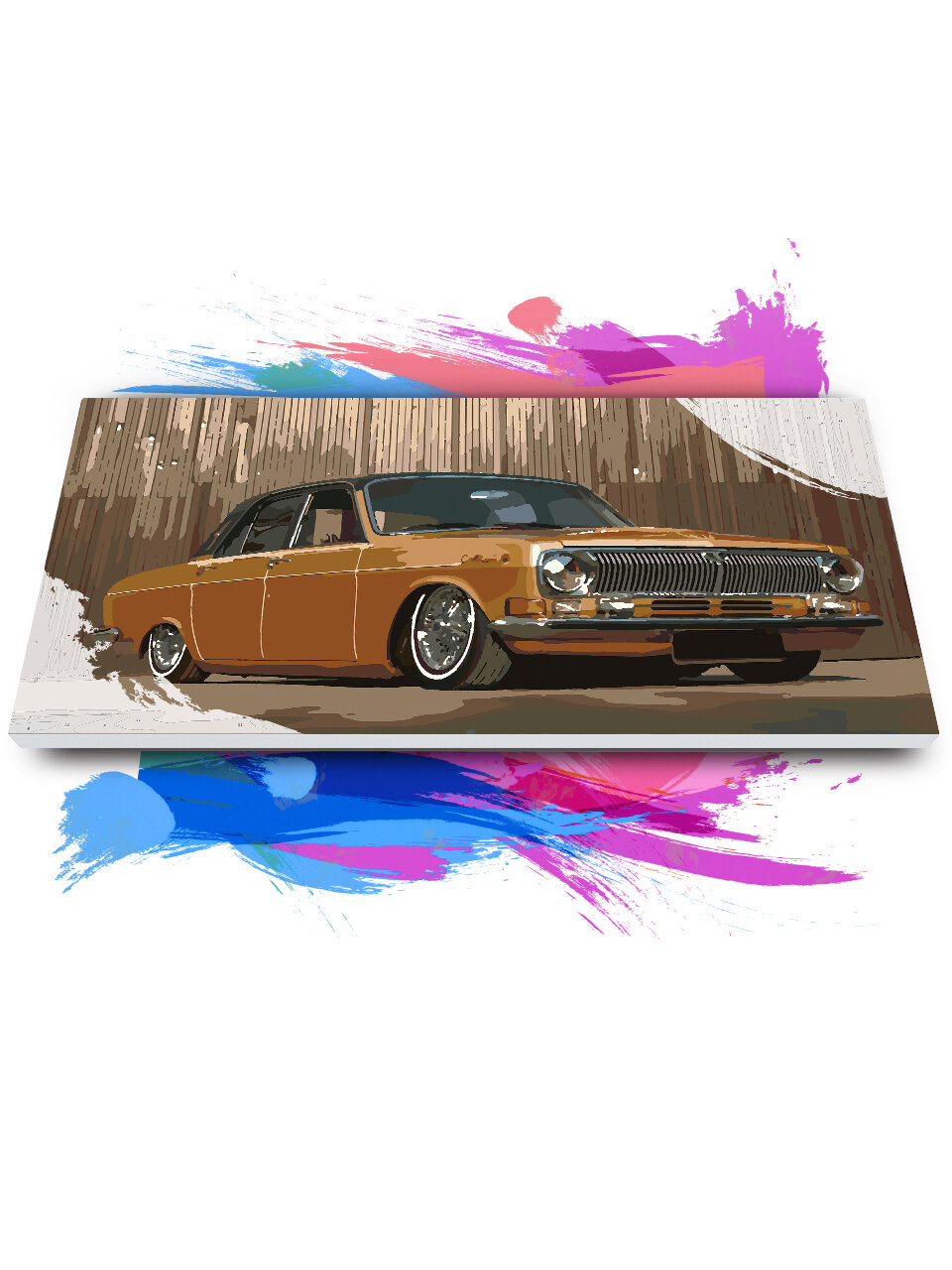 Картина по номерам на холсте Волга лоурайдер, 30 х 60 см