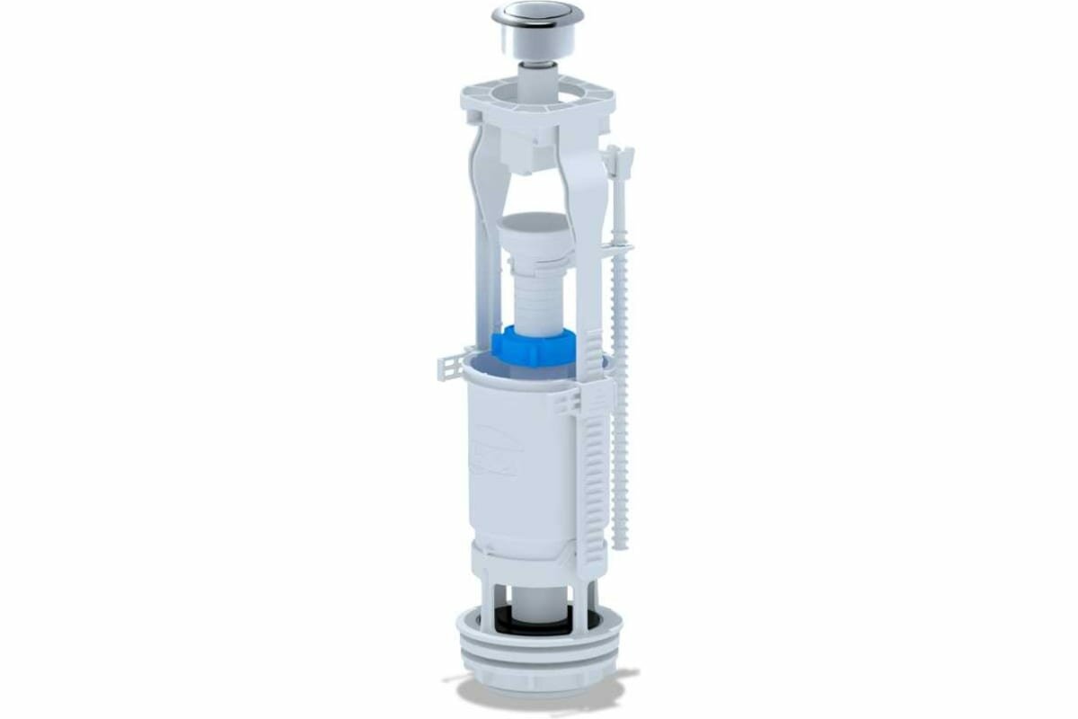 АНИ Пласт арматура для бачка сливная с кнопкой хром 1 режим эконом WC7030M 023-2645