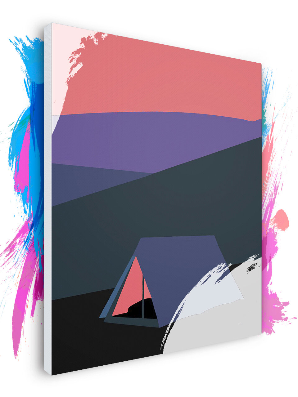 Картина по номерам на холсте Минимализм - Палатка, 30 х 40 см