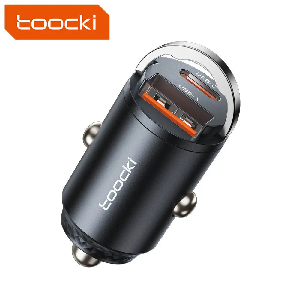 Toocki mini 33 Вт, автомобильное зарядное устройство, 12 В-24 В, usb type-c, pd + qc 3,0