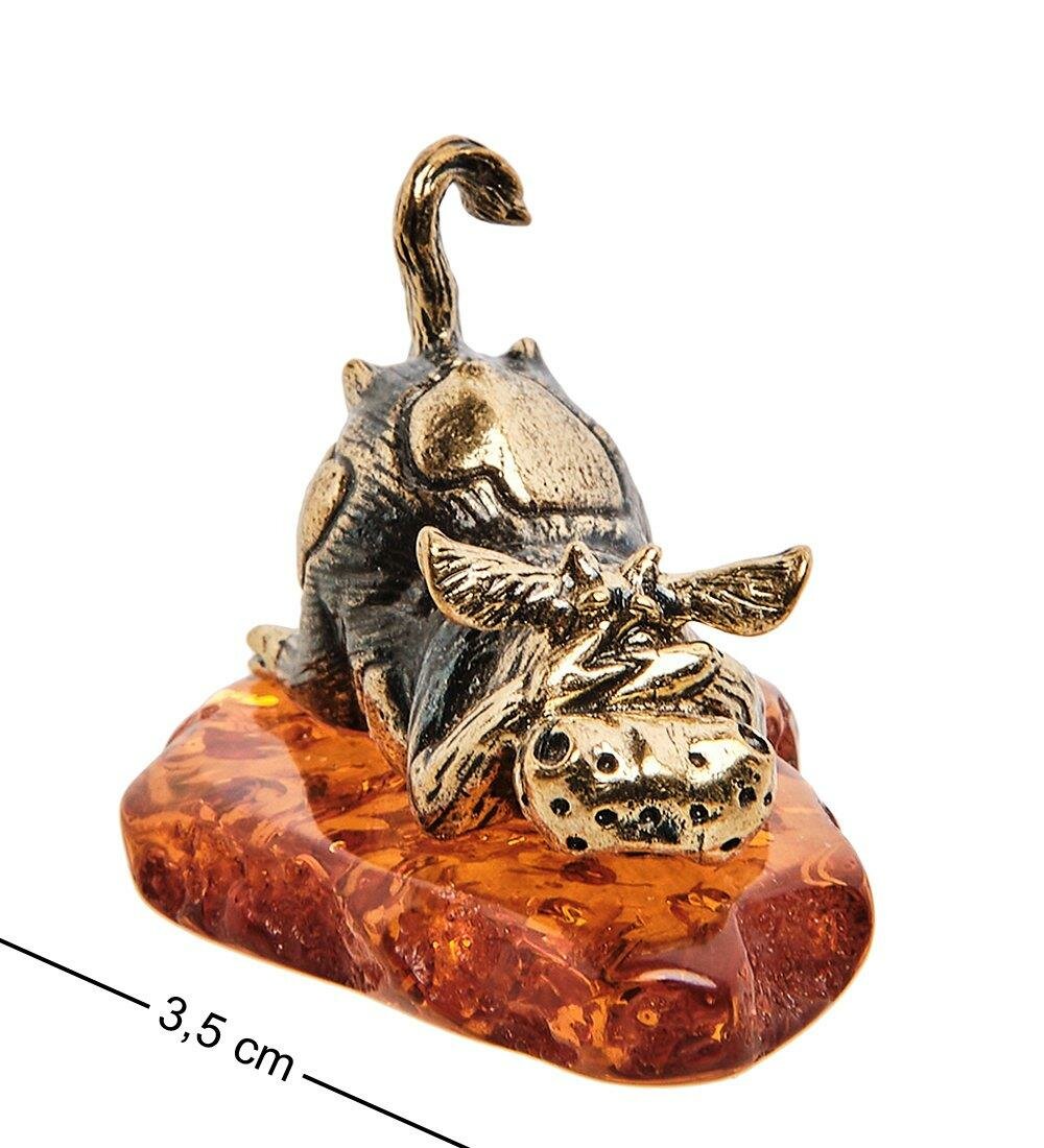 Фигурка Корова не вижу (латунь, янтарь) A2163719 Народные промыслы, бронзовый