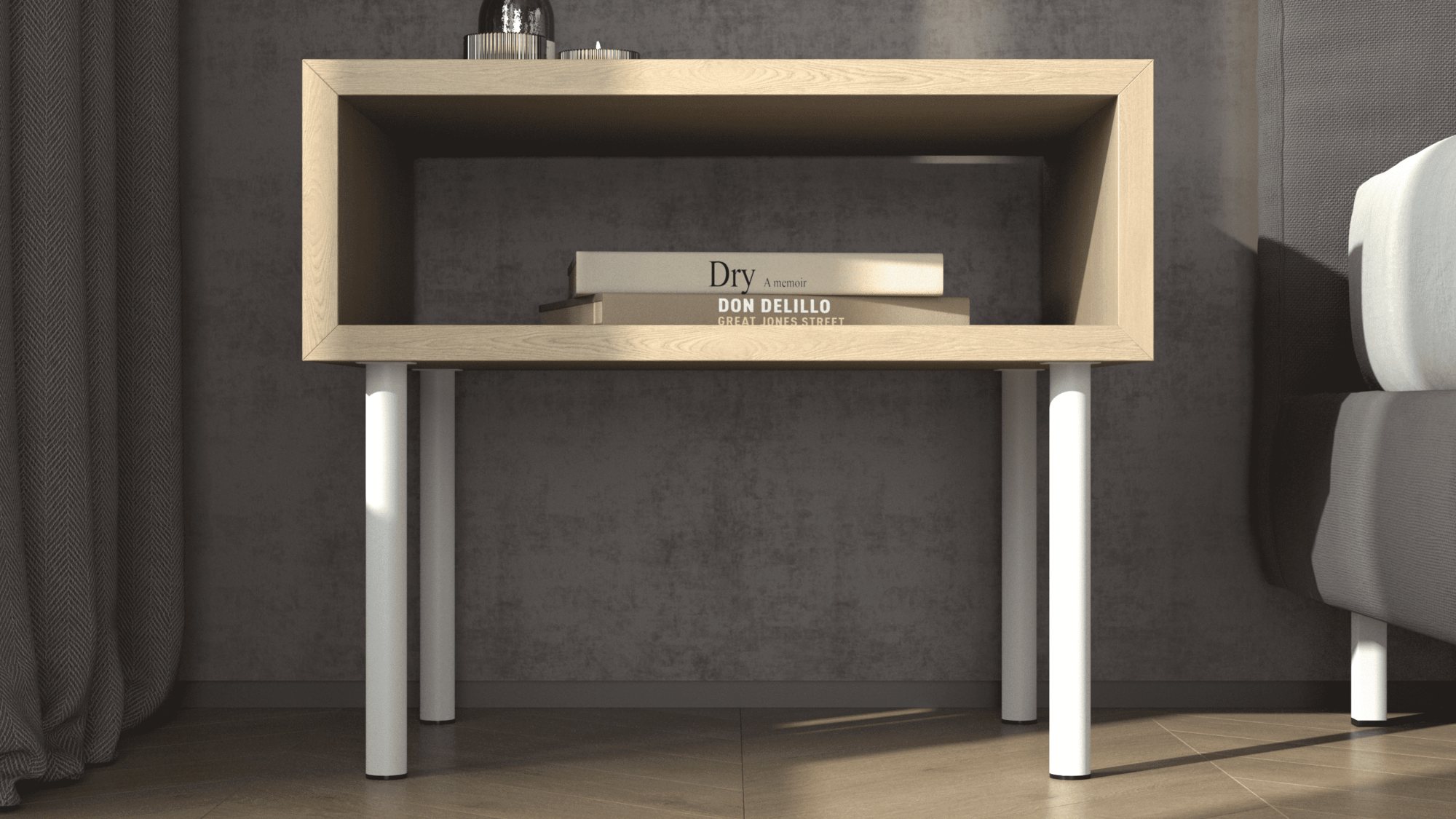 Опоры мебельные | ножки для мебели EDSON PL-001 300*30 WHITE, порошковая окраска (комплект 4 штуки)