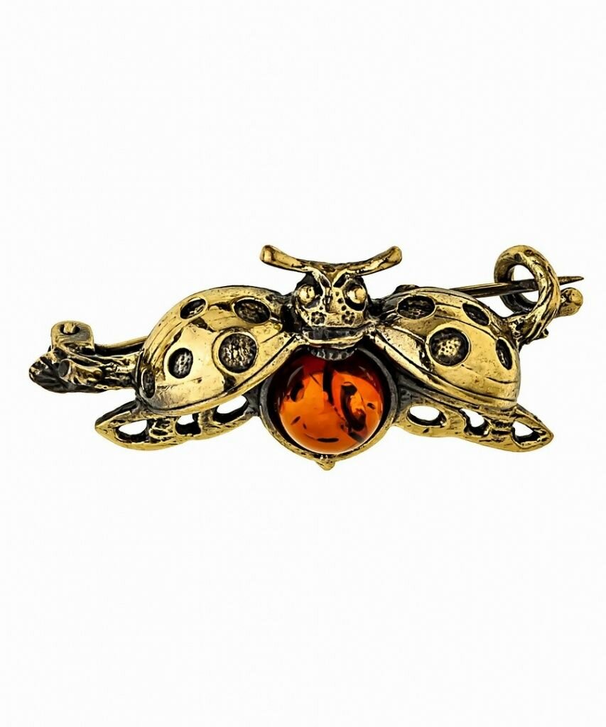 Брошь, янтарь