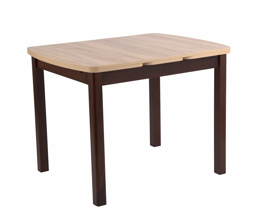 Стол Вирго-1 Red Black светлое дерево и коричневый, дерево