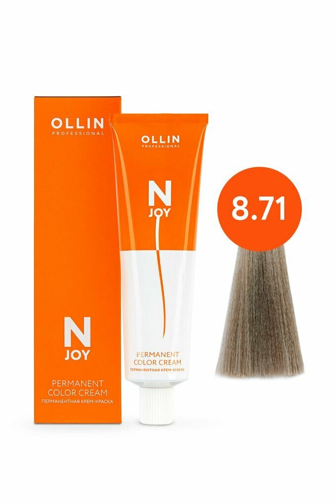 Ollin N-JOY крем-краска для волос 8/71 светло-русый коричнево-пепельный 100мл