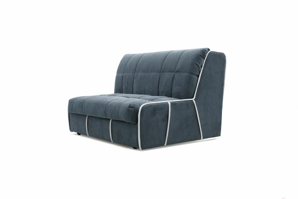 Диван "Серый" на каркасе из металла, ширина 128, глубина 107, высота 90