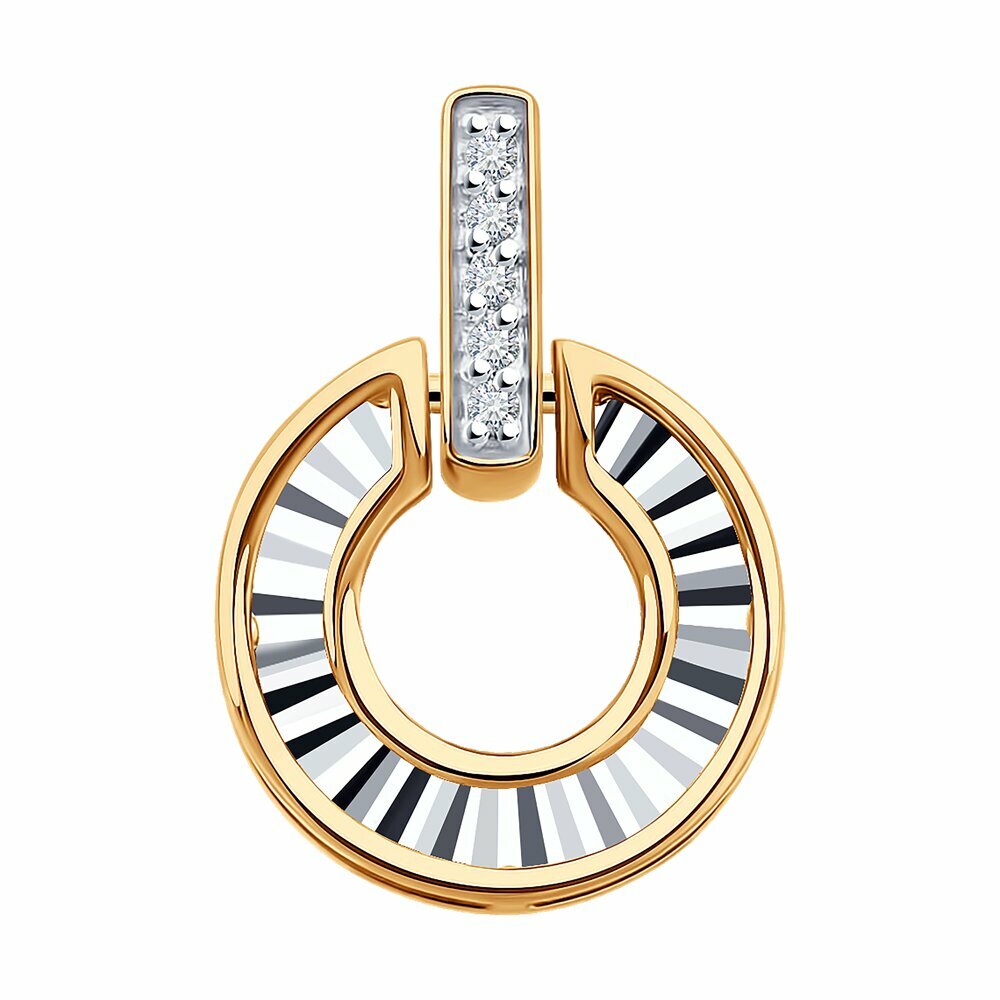 Подвеска, красное золото, 585 проба, бриллиант