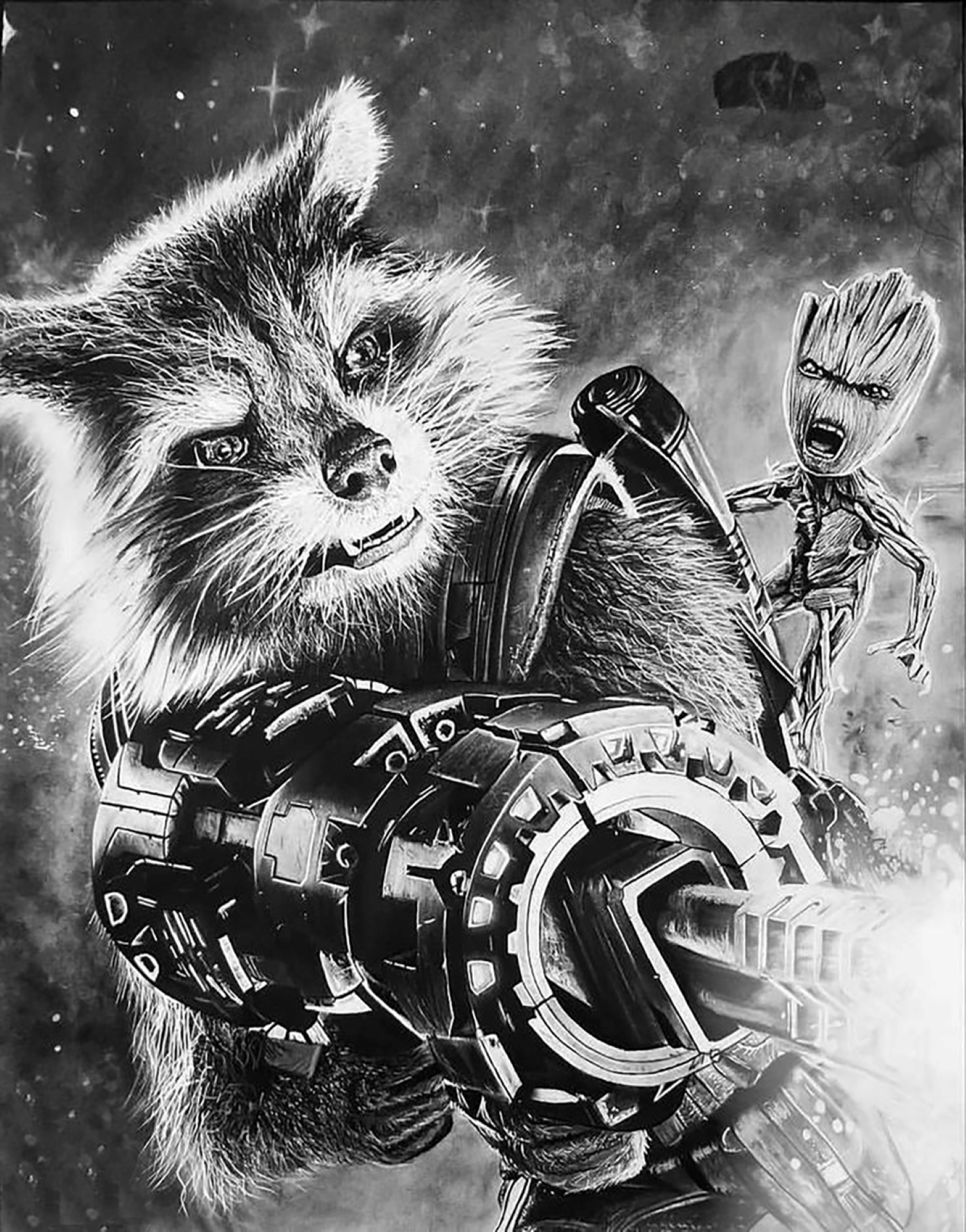 Картина по номерам "Енот Ракета" 40х50 см, хлопковый холст на подрамнике, акрил, АртТойс