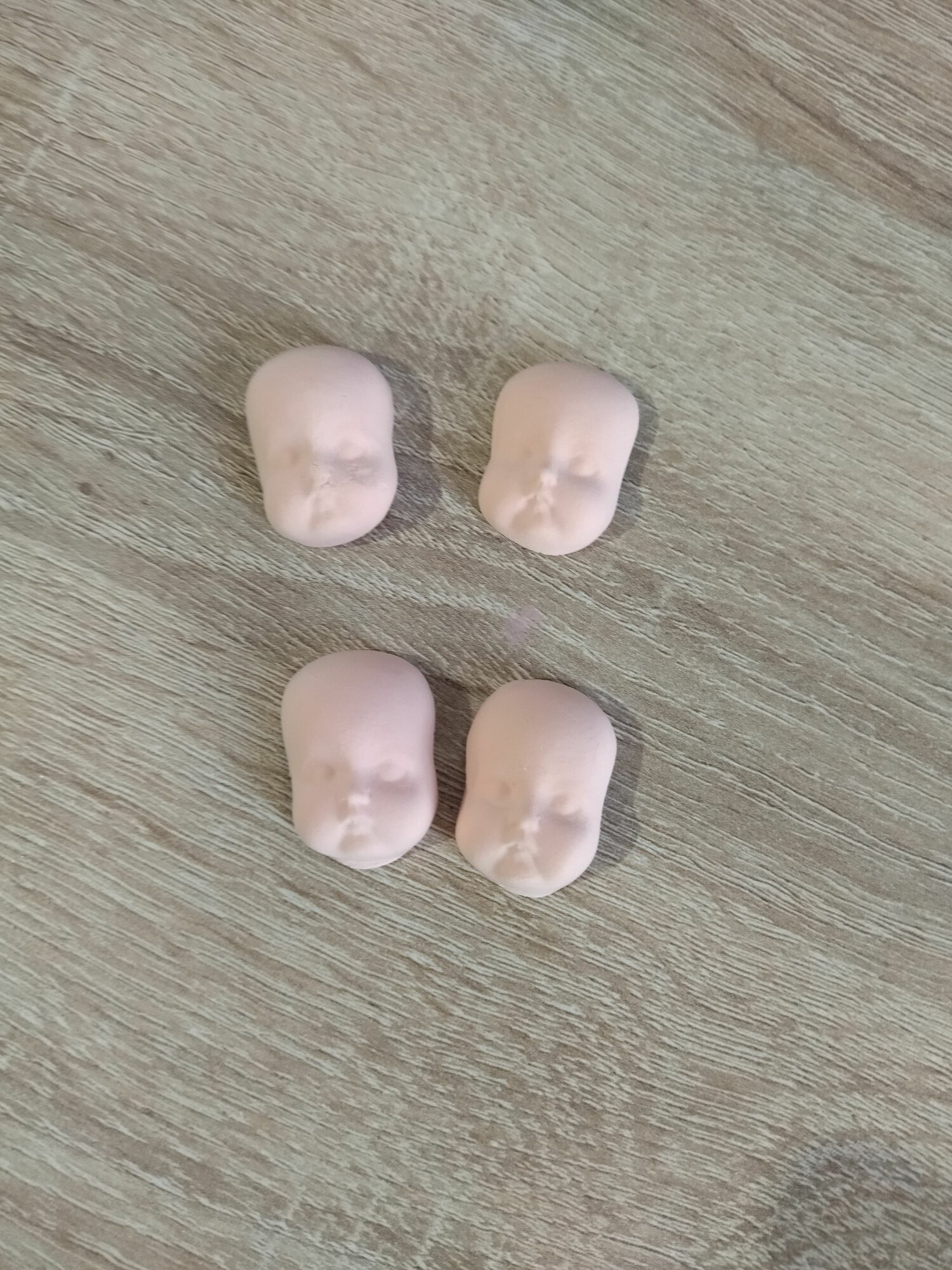 Набор лиц для ватной игрушки, кукол, малыш, карапуз, озорник, мальчик, девочка - 4 шт.