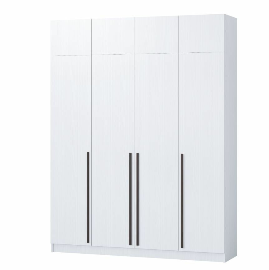 Шкаф Регион 058 "Бастион", ЛДСП, распашной, с антресолью, 200x260x52 см, белый древесный