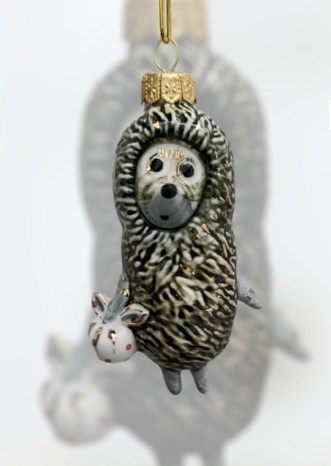 Игрушка на елку Ежик в тумане, фарфор