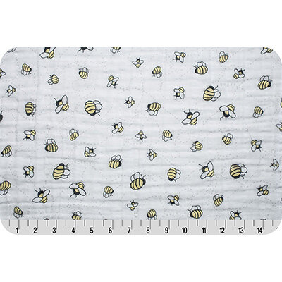 "PEPPY" Ткань муслиновая фасовка EMBRACE 100% хлопок 100 х 125 см Shannon Fabrics bees-a-buzz banana